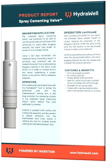 HydraWell Cementing Tools | PWC Cementing Systems for Wells