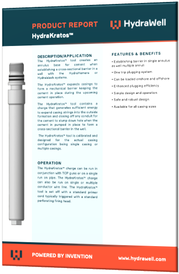 HydraWell HydraKratos | Casing Expansion & Well Cementing
