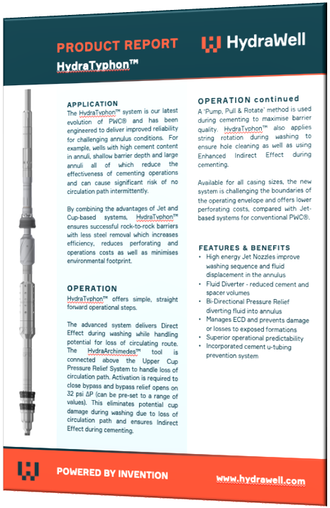 HydraWell HydraTyphon™ | Jet Type Perf Wash Cement & PWC Tools